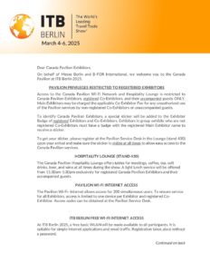 2025 ITB Welcome Letter Canada - B-FOR