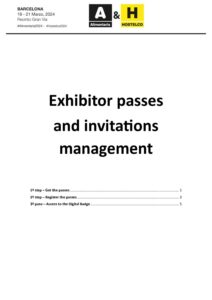 Exhibitor passes and invitations_Alimentaria 2024 - B-FOR