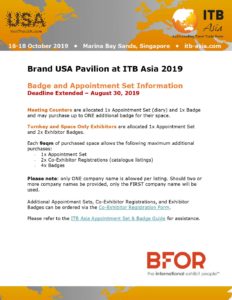 ITB Asia 2019 Badges and Appointments - B-FOR
