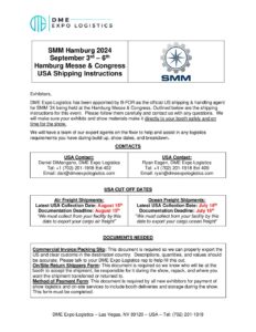 SMM Hamburg 2024 Shipping Instructions DME Expo Logistics - B-FOR
